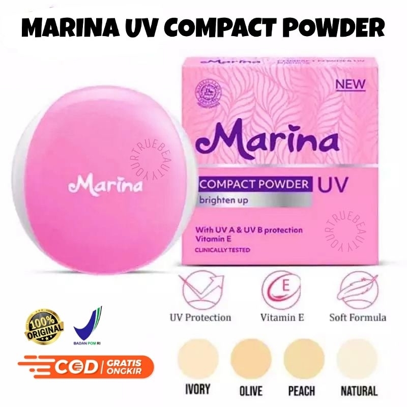 Jual Marina UV Brighten Up Compact Powder Bedak Padat Viral Ready Semua ...