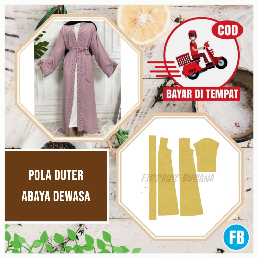 Jual 【COD】Pola Outer Abaya Dewasa | Pola Baju Wanita Lengkap | Pola Instan | Pola Jiplak | Pola ...