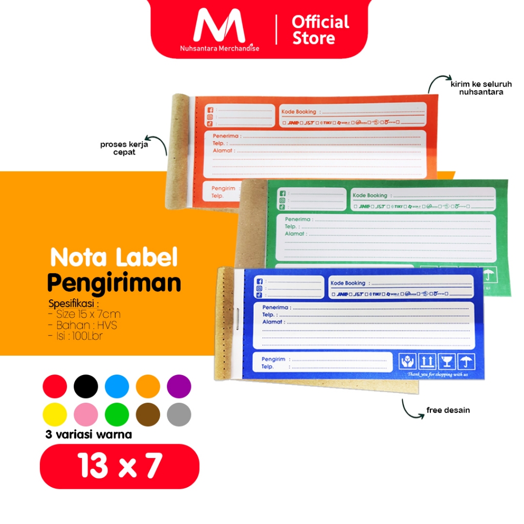 Jual Label Nota Pengiriman Label Pengiriman Nota Olshop Isi 100 Lembar ...