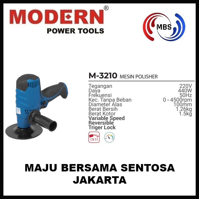Jual MBS - MODERN M-3210 Polisher 5 Inch Alat Poles Kaca Mobil Motor ...