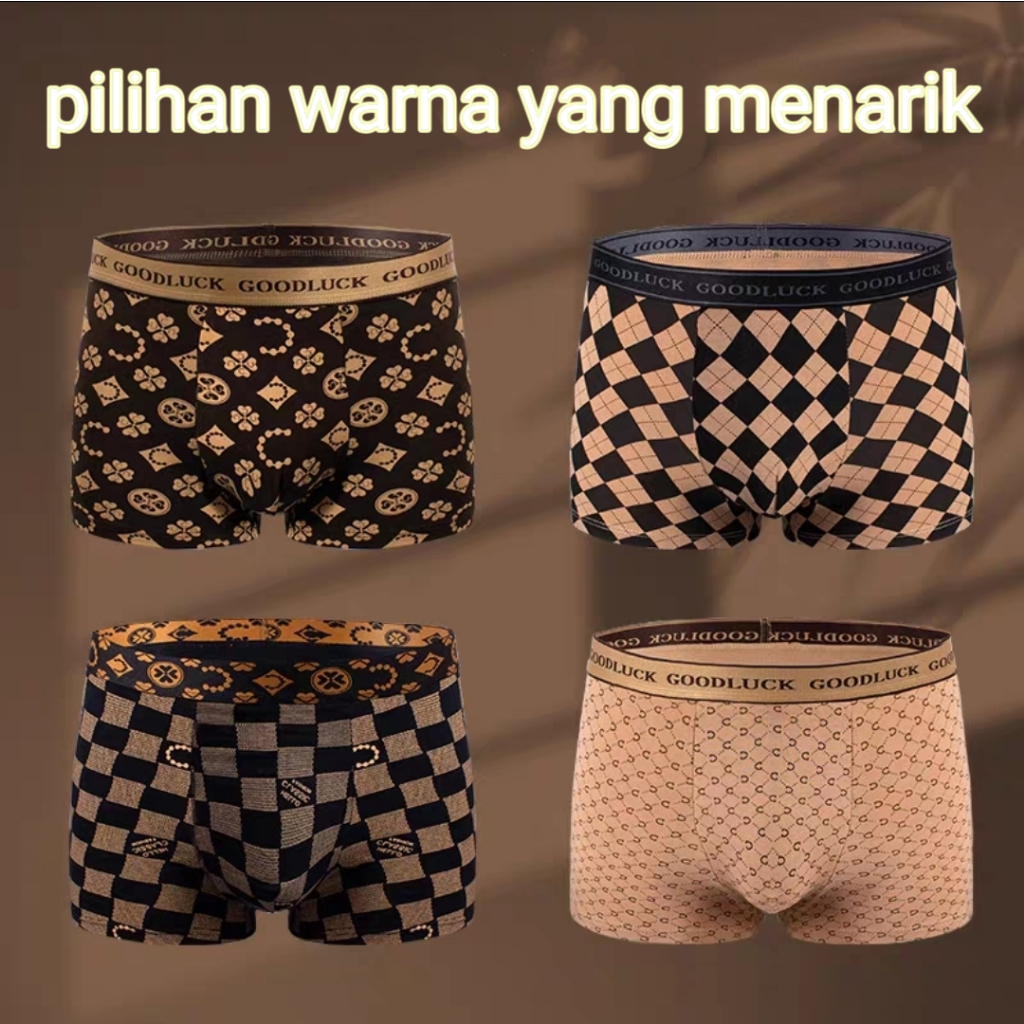 Jual (1pcs&4pcs) Terbaru Boxer Pria Motif Mewah, Celana Dalam Laki Laki ...