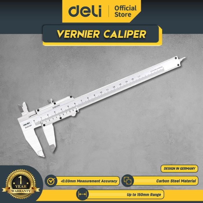 Jual Deli Tools Jangka Sorong / Vernier Caliper 150MM Steel Material ...