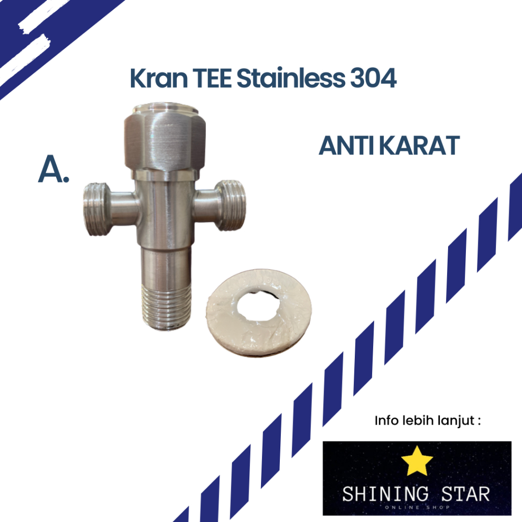 Jual Stop Kran Cabang 2 Chrome / Stop Kran Cabang 2 Stainless / Kran ...