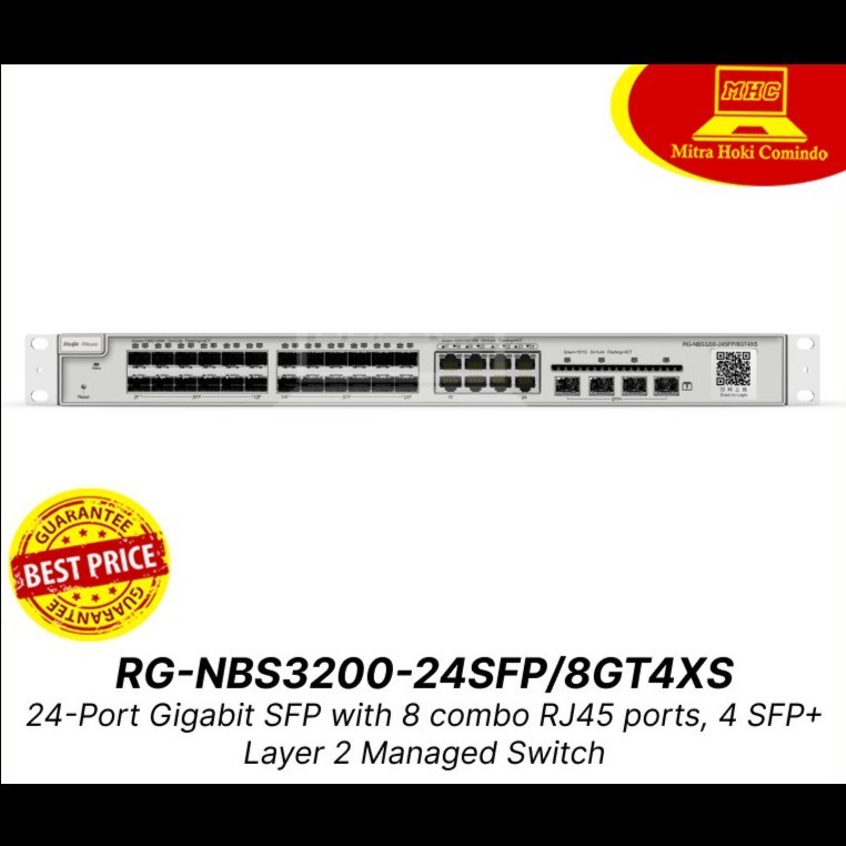 Jual Ruijie RG-NBS3200-24SFP/8GT4XS 24-Port SFP RJ45 ports Managed ...