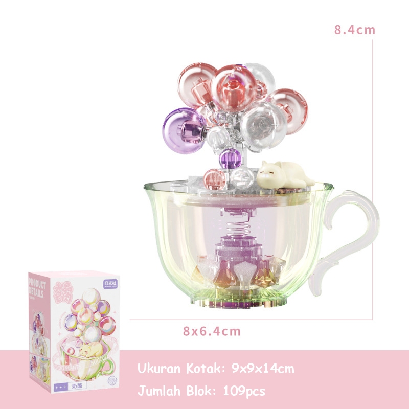 Jual MEKANSM DIY Nano Block Flowers Pot Bunga Model Mainan Balok Buket ...