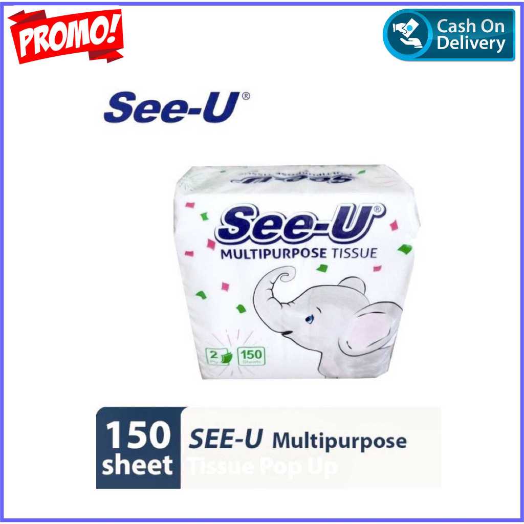 Jual Tissue See-U Pop Up Gajah 150 Sheets / Tisu See U 2 Ply Mini Kotak ...