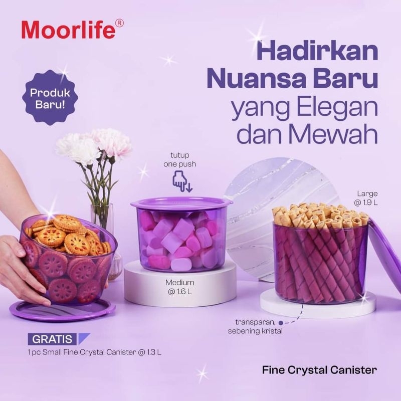 Jual fine crystal Canister Moorlife isi 3pcs | Shopee Indonesia