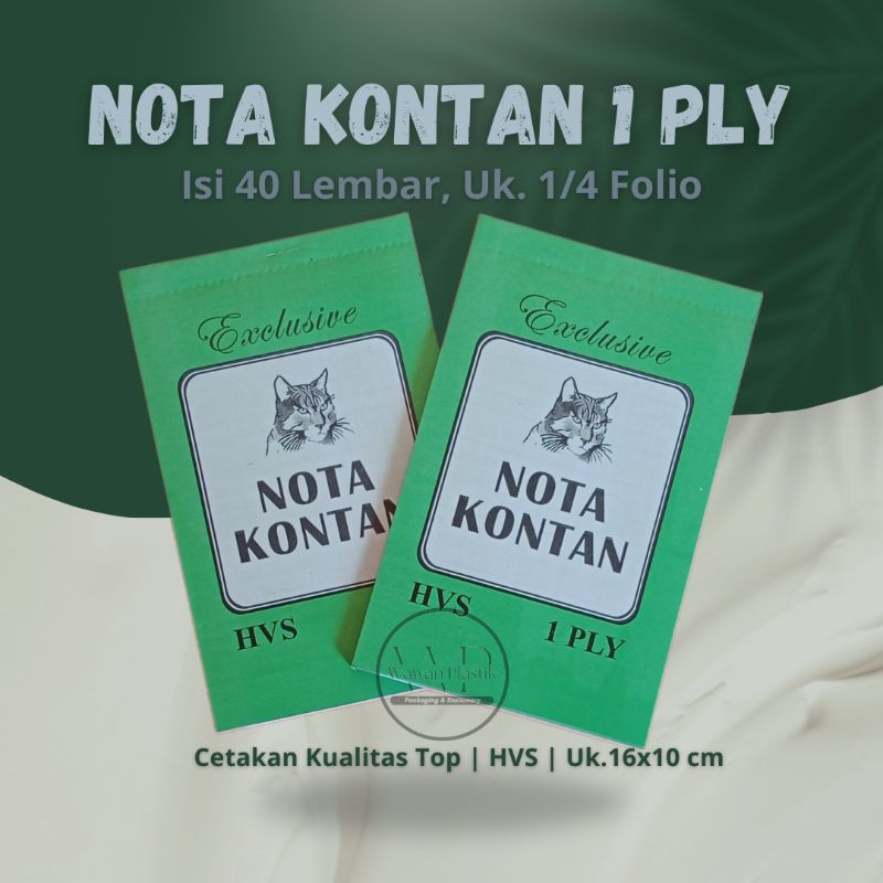 Jual Nota Kontan 1 Ply Murah / Nota 1 Ply HVS / Nota Kontan 1 Ply Uk. 1 ...