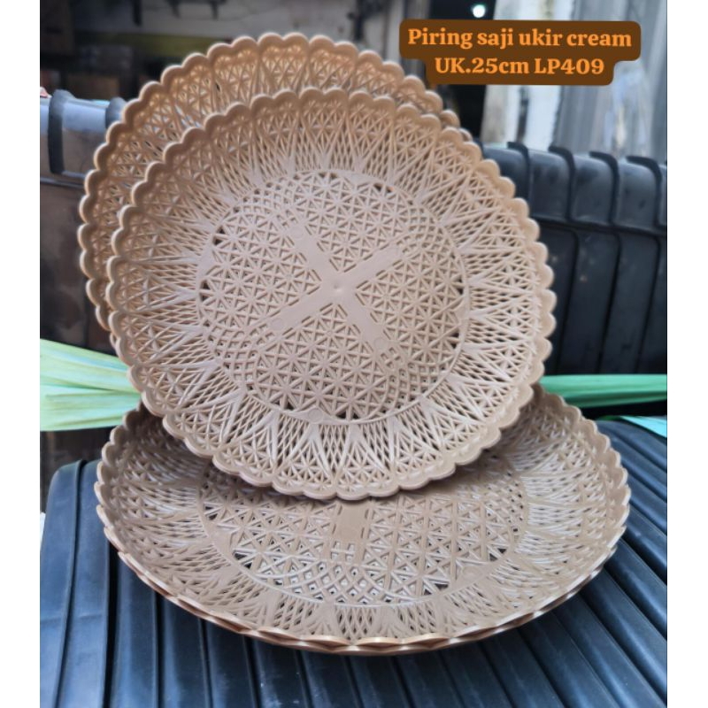 Jual (PAKET 2 LUSIN) Piring Saji Ukuran 25cm / Piring Rotan / Piring Anyaman Rotan / Piring Saji ...