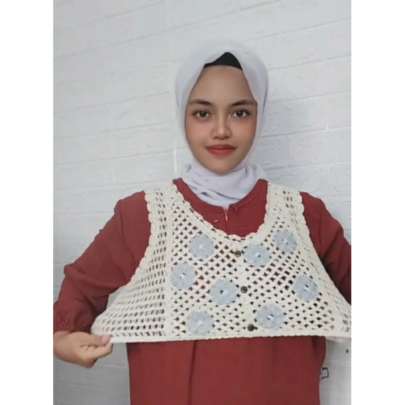 Jual VEST RAJUT Wanita JUMBO KOREA LACE Kancing Depan Import Ld 110Cm ...