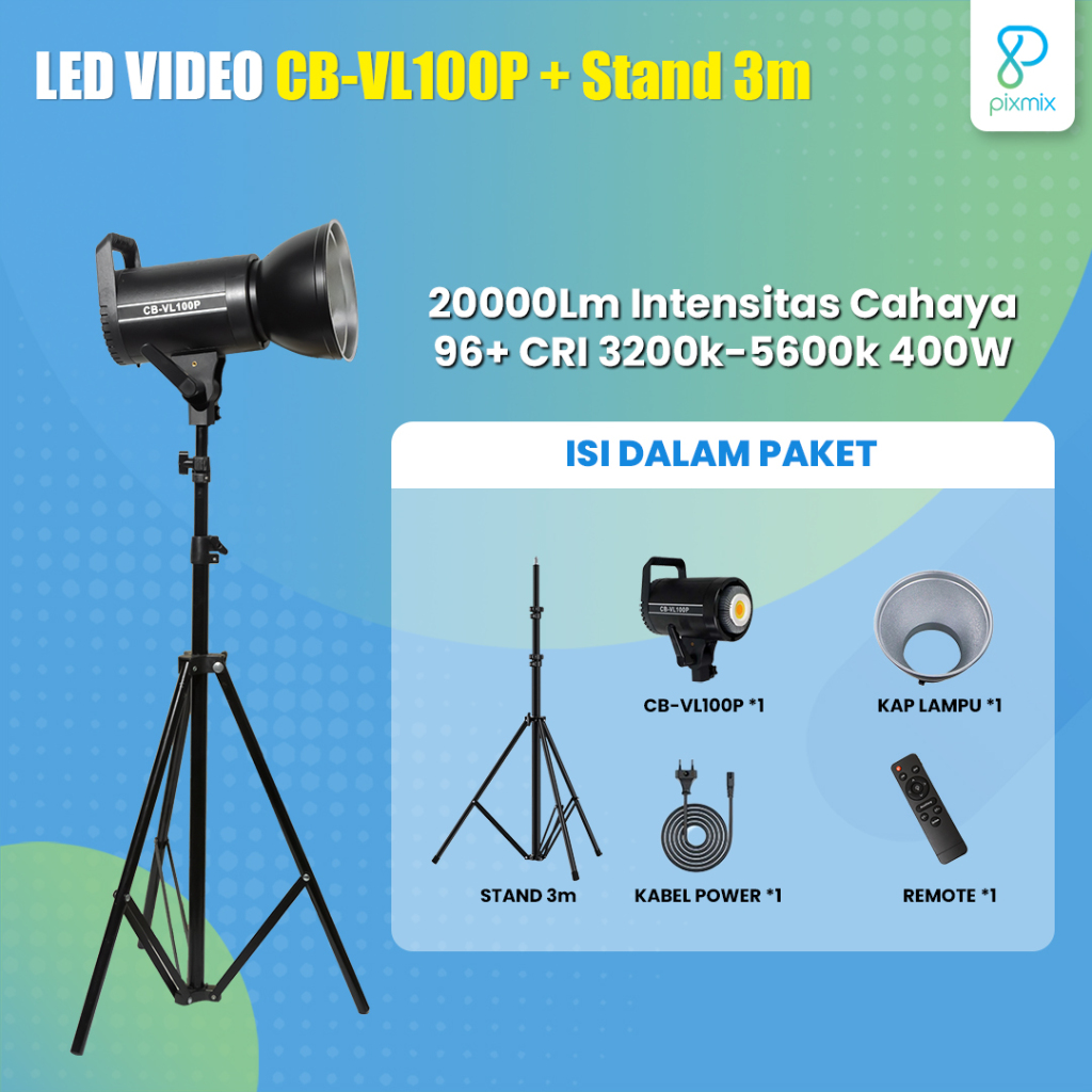 Jual Lampu Studio Foto Video Photography Light 2 in 1 Color 400W - CB ...