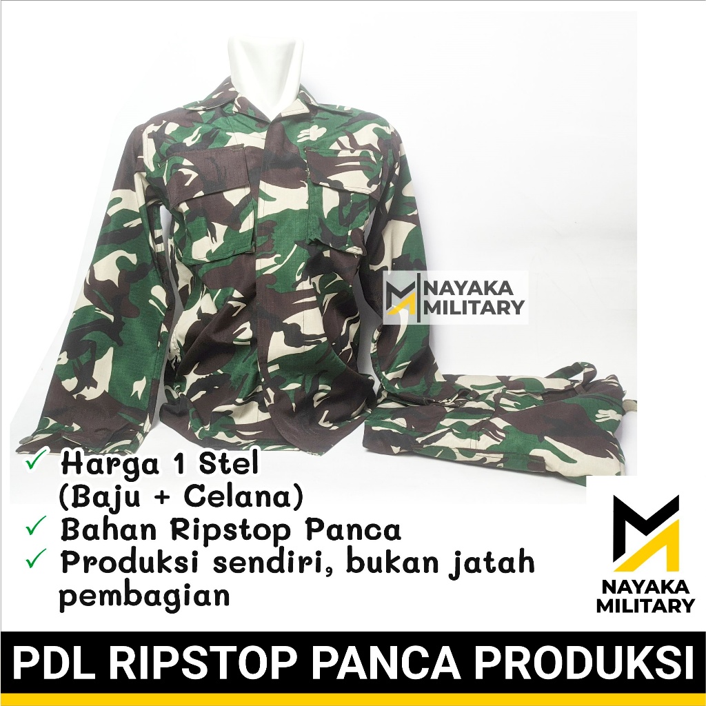 Jual Seragam PDL RIPSTOP PANCA PRODUKSI Setelan Baju Loreng TNI Tentara Stelan Pakaian Lapangan ...