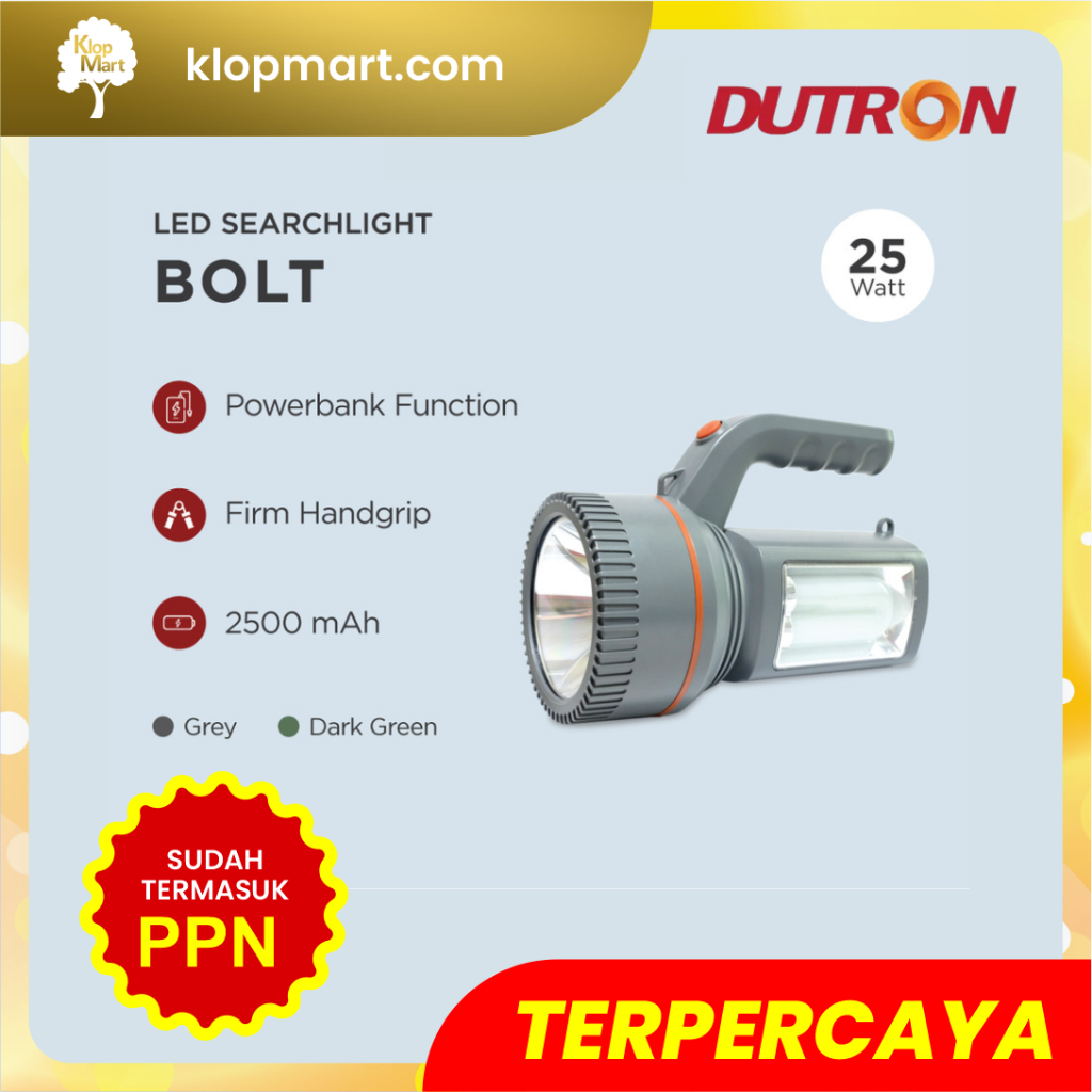 Jual DUTRON Senter Tangan Jumbo LED Searchlight Bolt 25Watt | Shopee ...