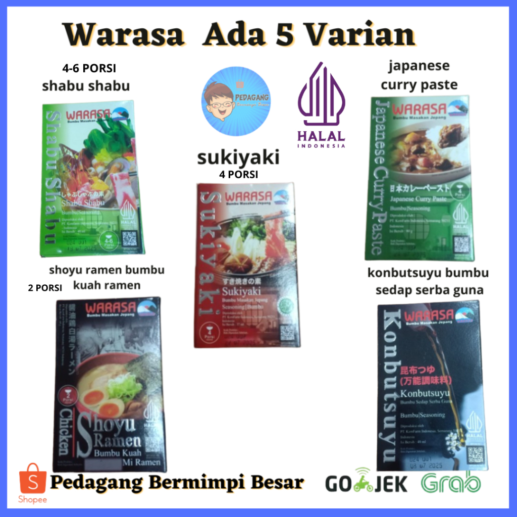 Jual Warasa bumbu jepang halal / Warasa Ada 5 Varian/ Warasa Konbutsuyu ...