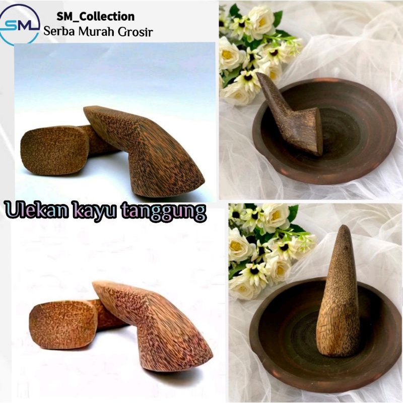 Jual ulekan kayu/ulekan cobek/ulekan kayu aren jumbo | Shopee Indonesia
