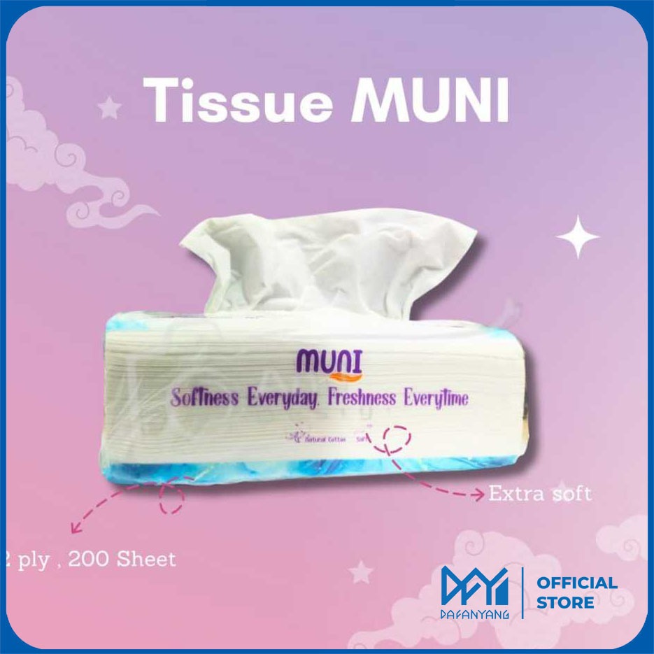 Jual Tissue Muni Extra Soft Facial Tisu 2ply 200 Sheets Tissue Natural ...