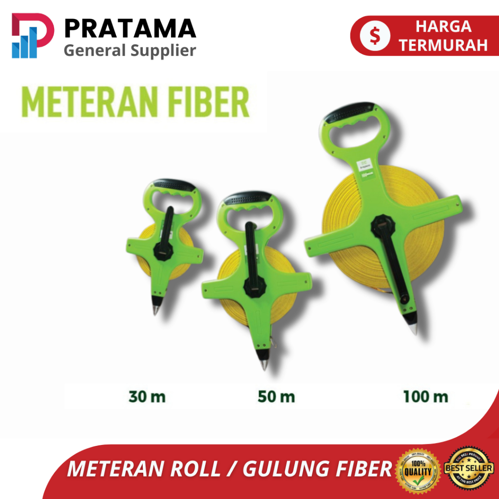 Jual Meteran Fiber / Meteran Tancap Tanah 50 M / Meteran Roll Gulung ...
