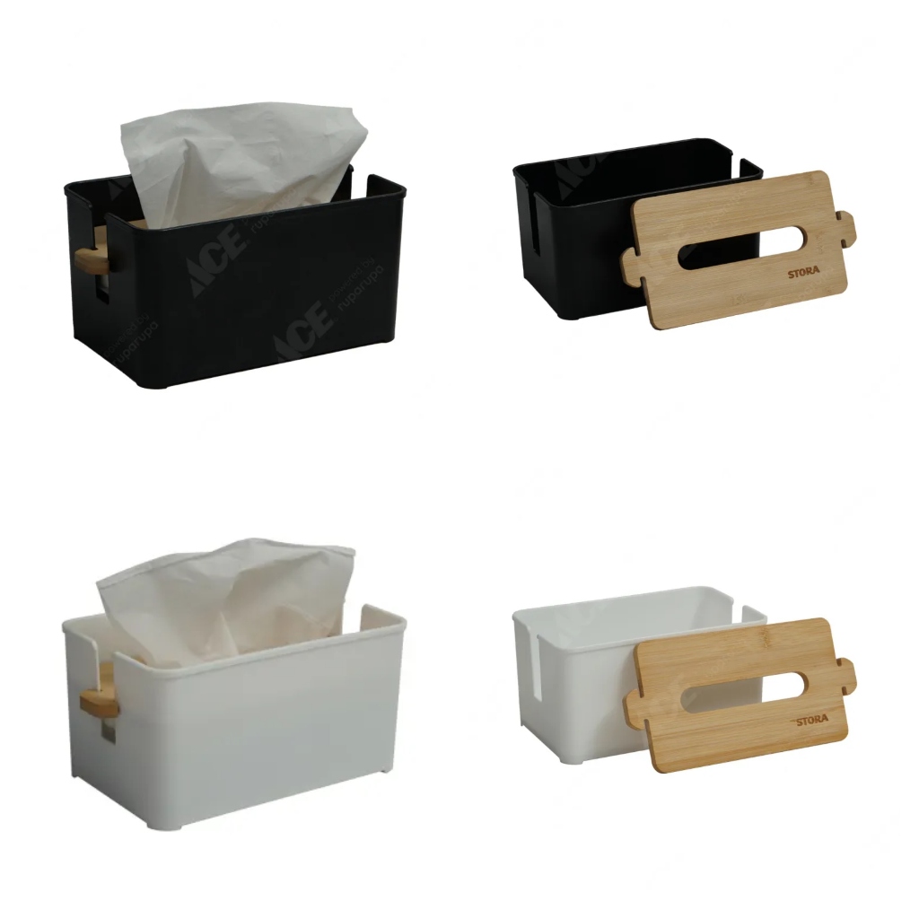 Jual ACE Stora TISSUE BOX Tempat Tisu Dengan Tutup Bambu Adjustable ...