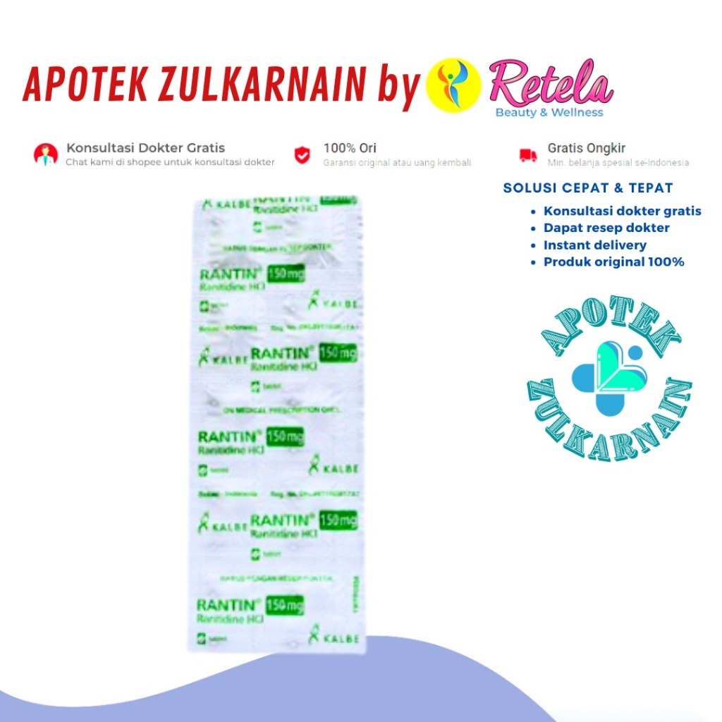 Jual Rantin 150Mg 1 Strip 10 Tablet | Shopee Indonesia