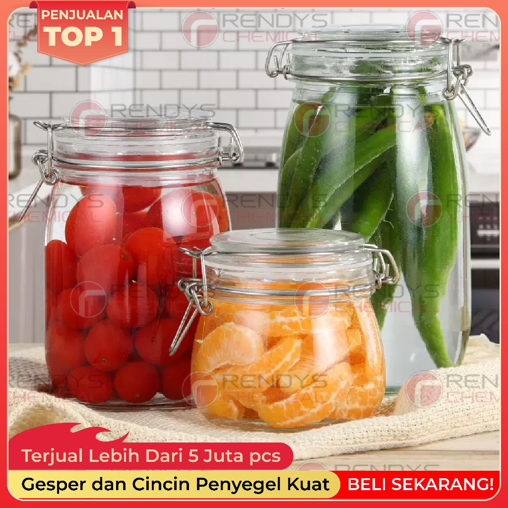 Jual Jar Round Toples Kaca Bumbu / Jar Toples Kaca Makanan / Jar Toples ...