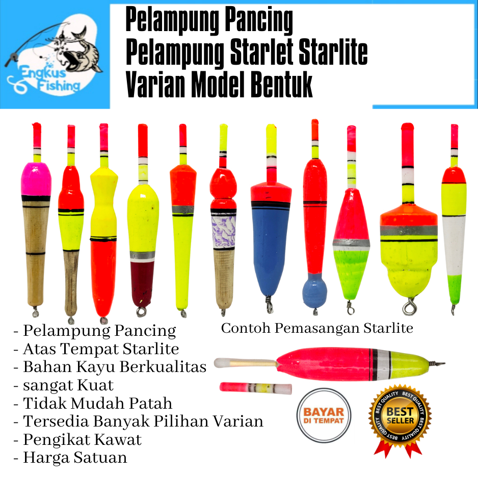 Jual Pelampung Pumbul Pancing Starlet Starlite Kayu Pendek/Panjang ...