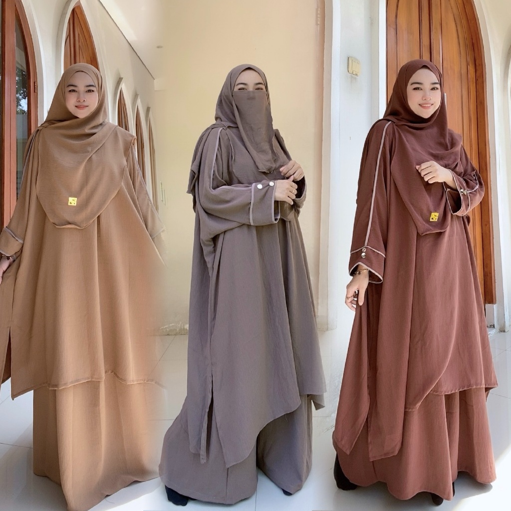 Jual PARAYOU - Kamila One Set (hijab + kaftan + rok) Setelan Gamis ...