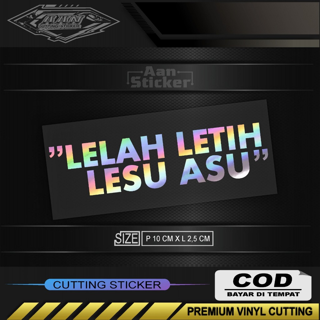 Jual stiker lelah letih lesu asu stiker kata kata stiker cutting ...