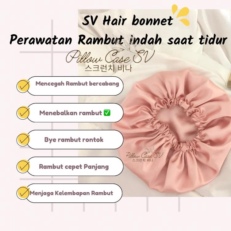 Jual Sale Oke SILK HAIR BONNET BASIC SV SATIN SILK BONNET SLEEPING ...