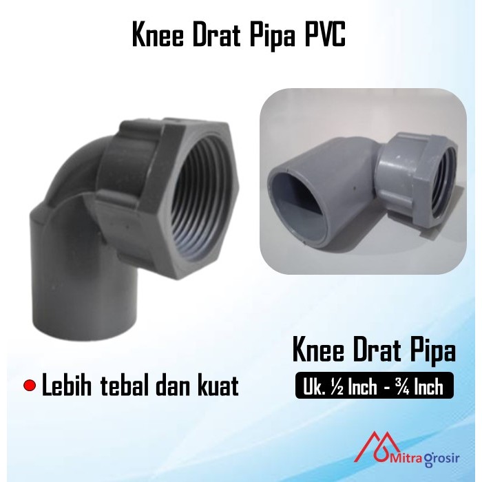 Jual Knie Drat Dalam 1/2" inch SPL / KDD 1/2" inch PVC / Knee Drat Dalam Faucet Elbow Knee ...