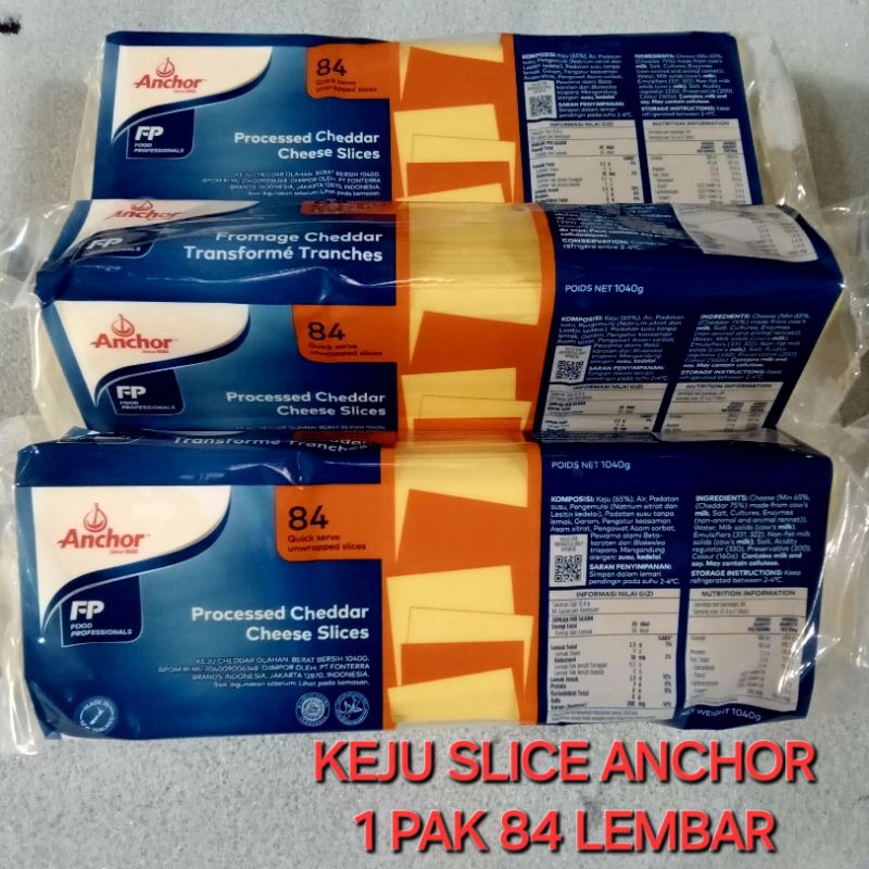 Jual Keju Sliced Anchor 1Kg - Keju Orange Anchor 1Kg ( ISI 84 Lembar ...