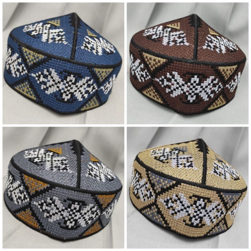 Jual PECI PAKISTAN MOTIF FULL BORDIR KOPIYAH PAKISTAN SONGKOK HITAM ...