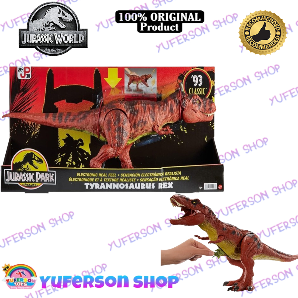 Jual Jurassic World Park Electronic Real Feel Tyrannosaurus Rex Red ...