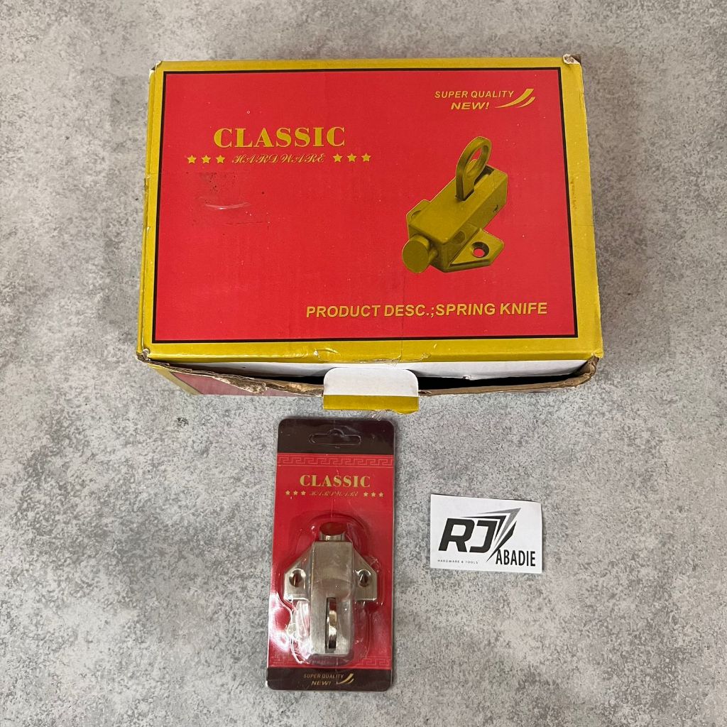 Jual Spring Knip Knife Grendel Jendela Kodok Kotak Chrome CLASSIC ...