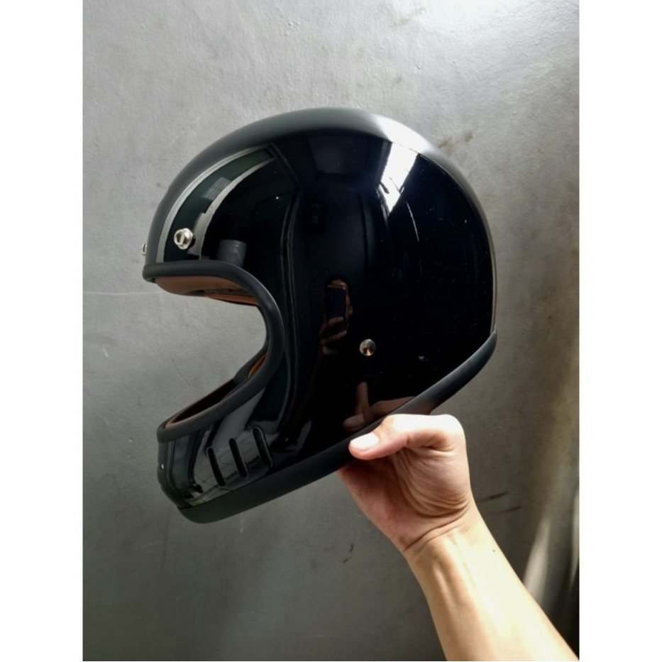 Jual Helm Zeus ZS816C BLACK GLOSSY Retro 816C | Shopee Indonesia