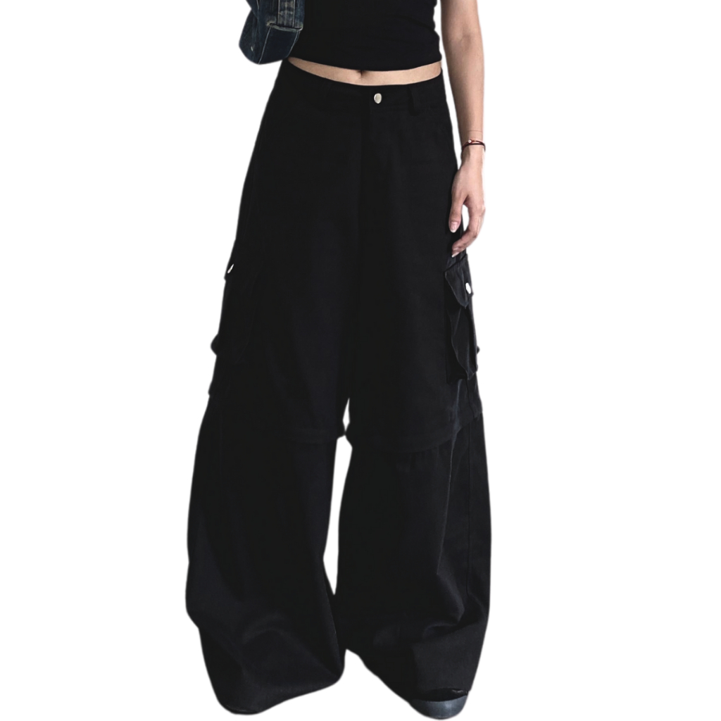 Jual Loui Cargo - Jorts Pants | Zip Detachable Pants | Wide Baggy Pants ...