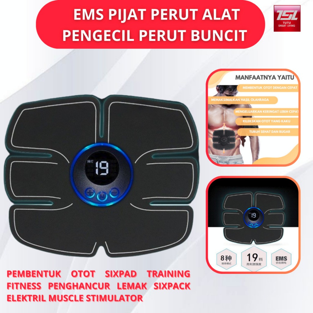 Jual EMS Pijat Perut Alat Pengecil Perut Buncit Pembentuk Otot Sixpad ...