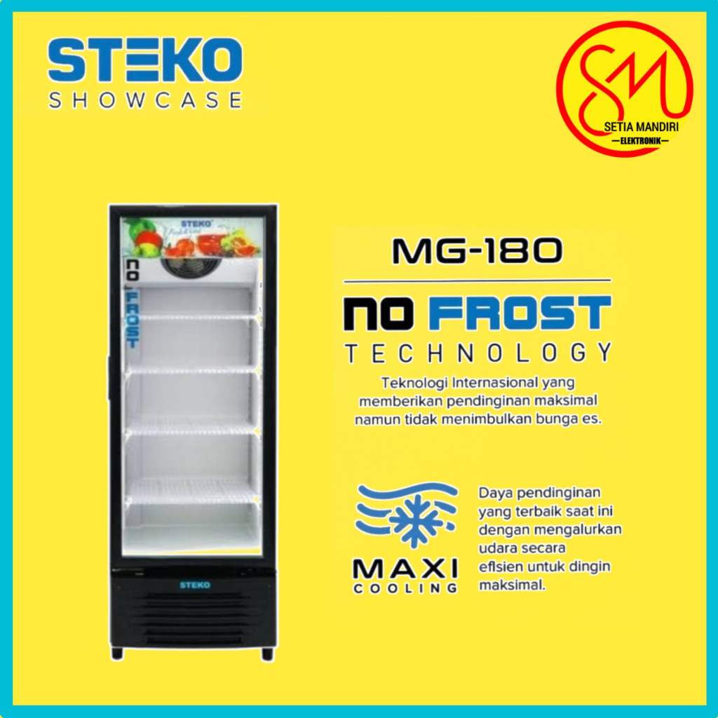 Jual Showcase Steko MG 180 | MG 200 | MG 220 | MG300 No Frost 180/200/220/300 Liter | Shopee ...