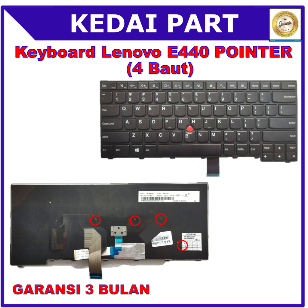 Jual Keyboard Lenovo Thinkpad E440 E431 E450 E455 T450 W450 4 Baut ...
