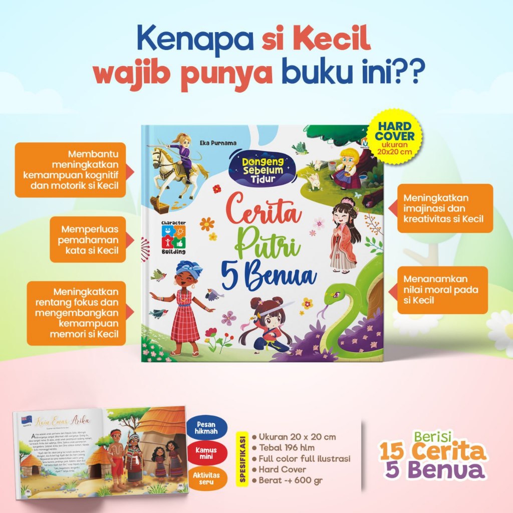 Jual Buku Cerita Dongeng Putri 5 Benua Anak Bayi Sebelum Tidur Official
