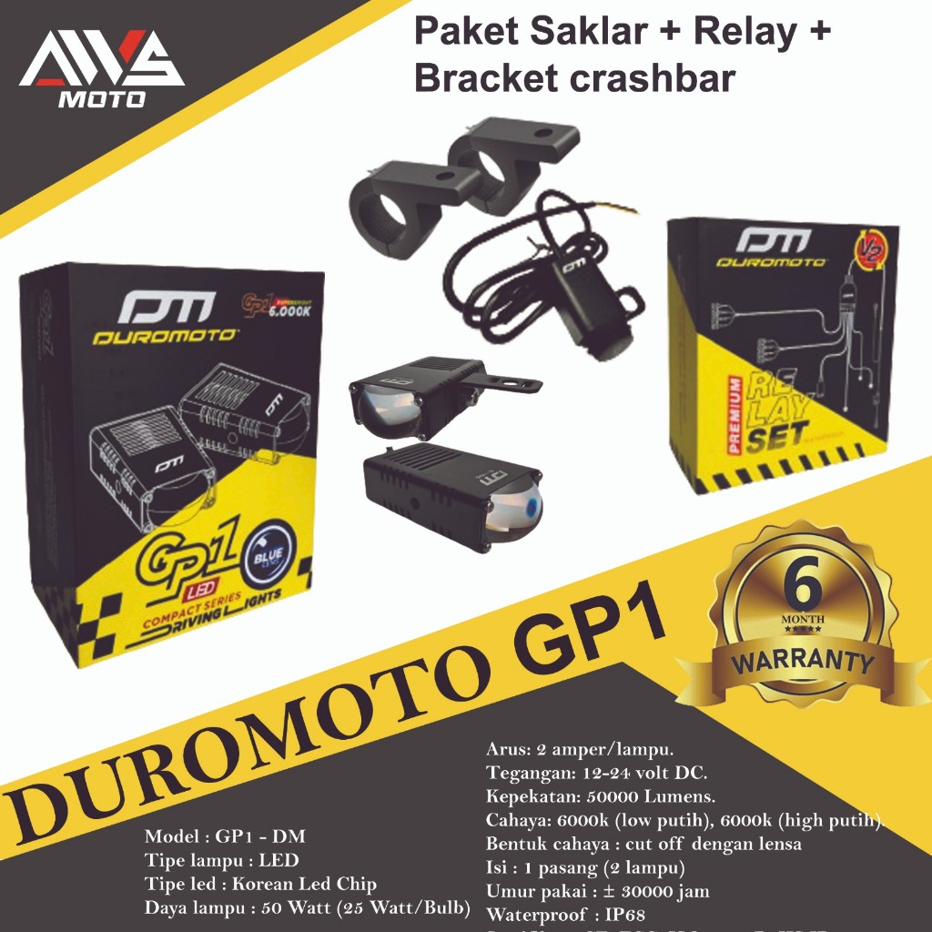 Jual Duromoto GP1 GP 1 Lampu Foglamp LED Motor Adventure Grill Mobil Blue Lens | Shopee Indonesia