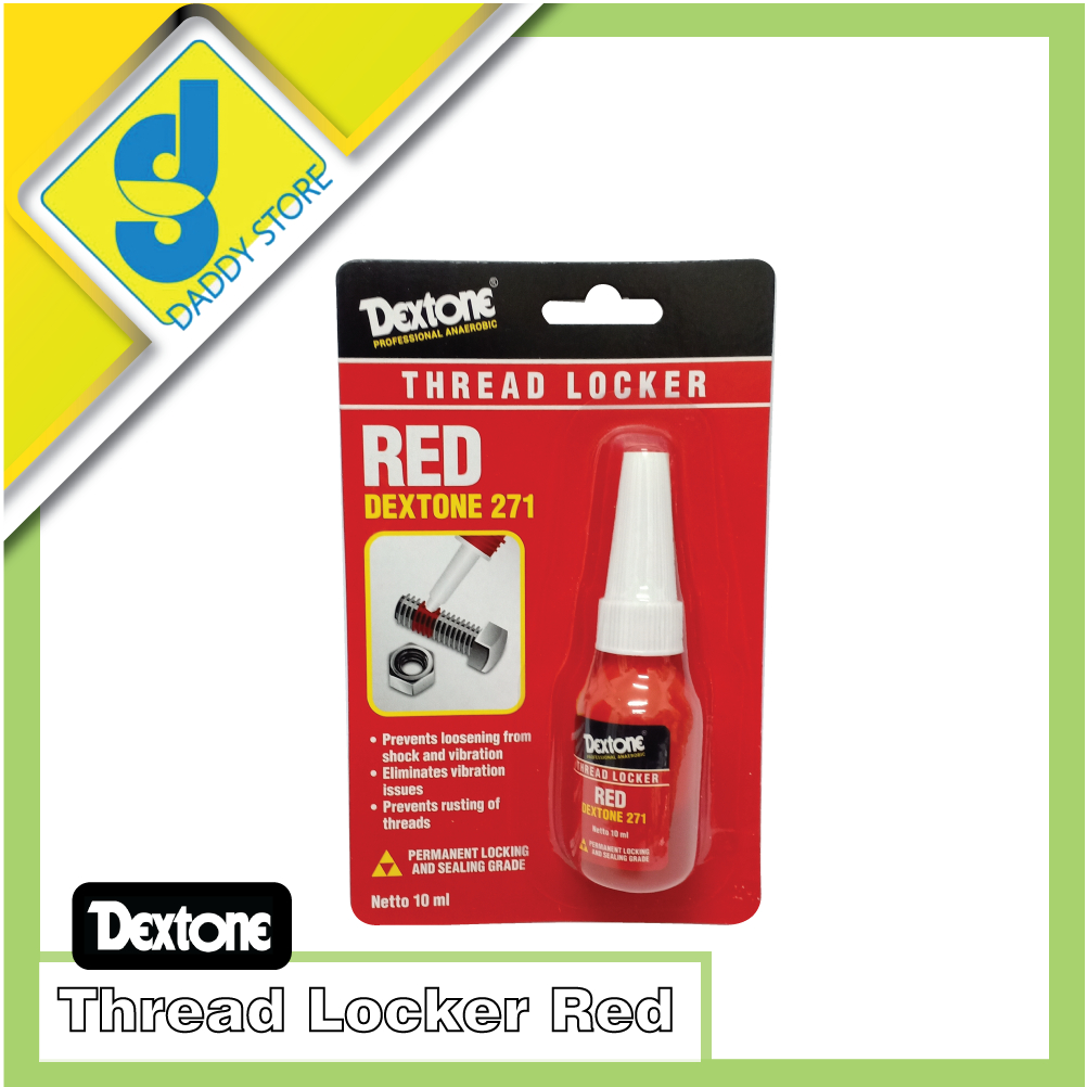 Jual Dextone Red Thread Locker 271 - Lem Baut Permanent Locking - 10 ml ...