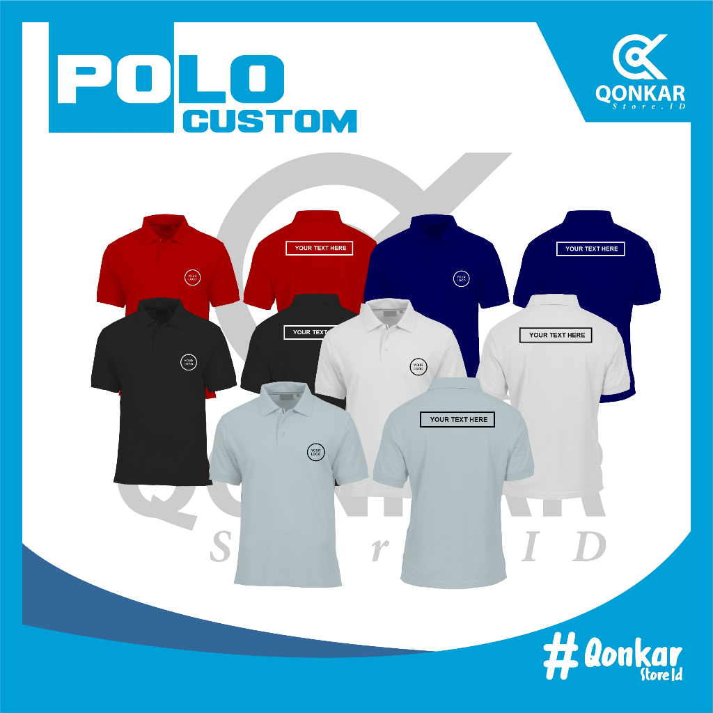 Jual KAOS BERKERAH POLO BAHAN LACOSTE CVC 24S SABLON DTF LOGO DEPAN ...