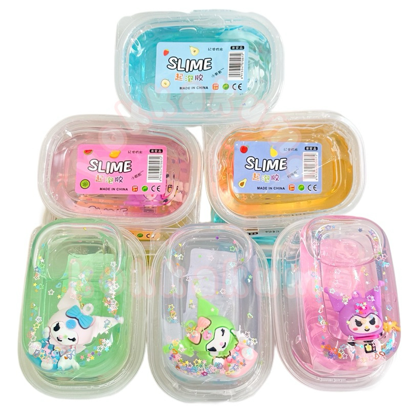Jual ( KKM ) SANRIO BATH BOX Crystal Mud Slime Colorful glitter dengan Squishy karakter ...