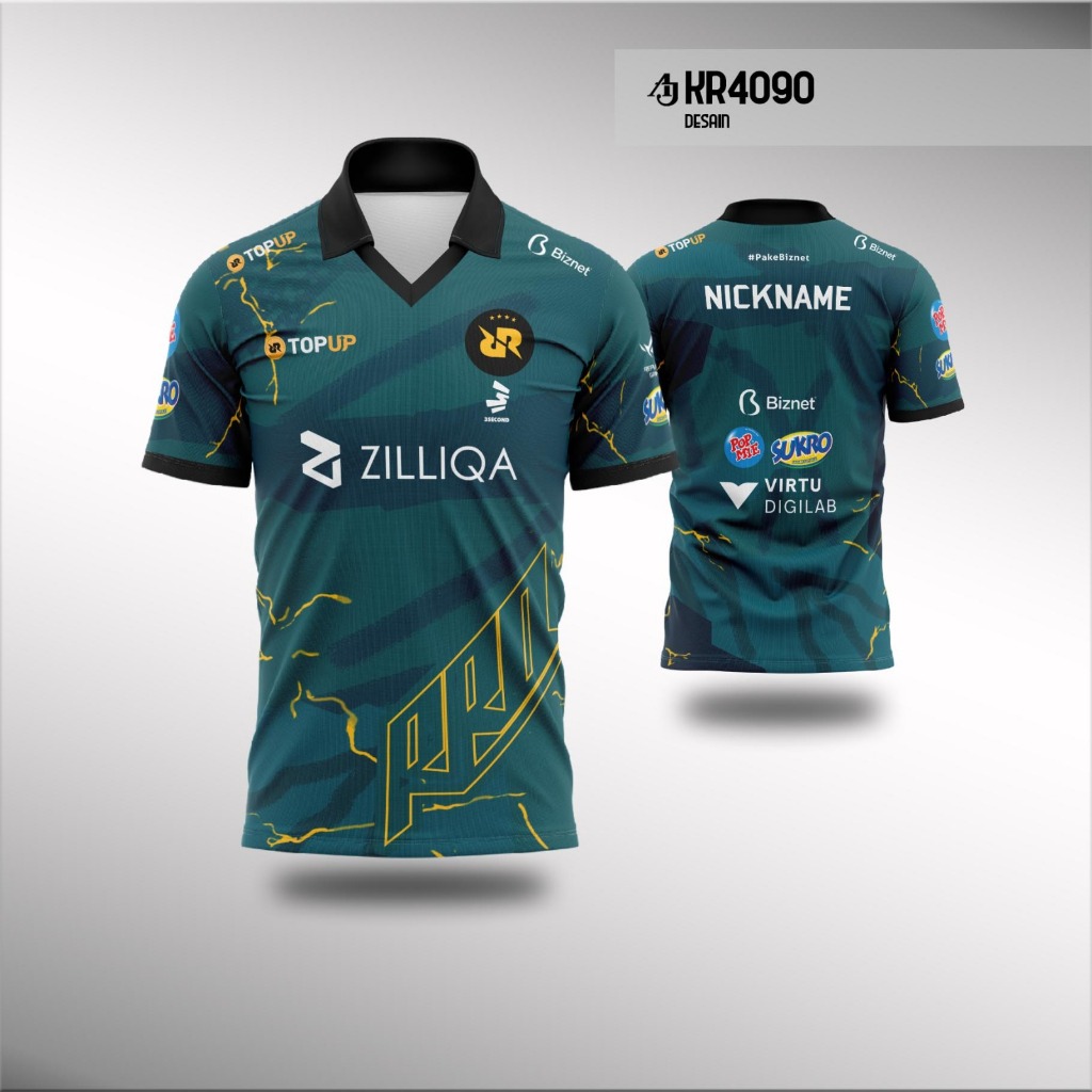 Jual Kaos Jersey Team RRQ Fantasy 2024 Hijau Kerah | Shopee Indonesia