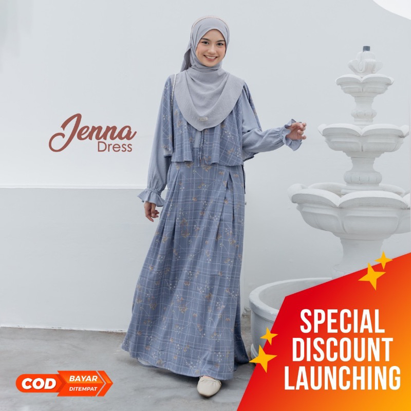 Jual JILBRAVE Jenna Dress Gamis Lebaran 4 in 1 Look Special Edition Motif Premium Raya ...