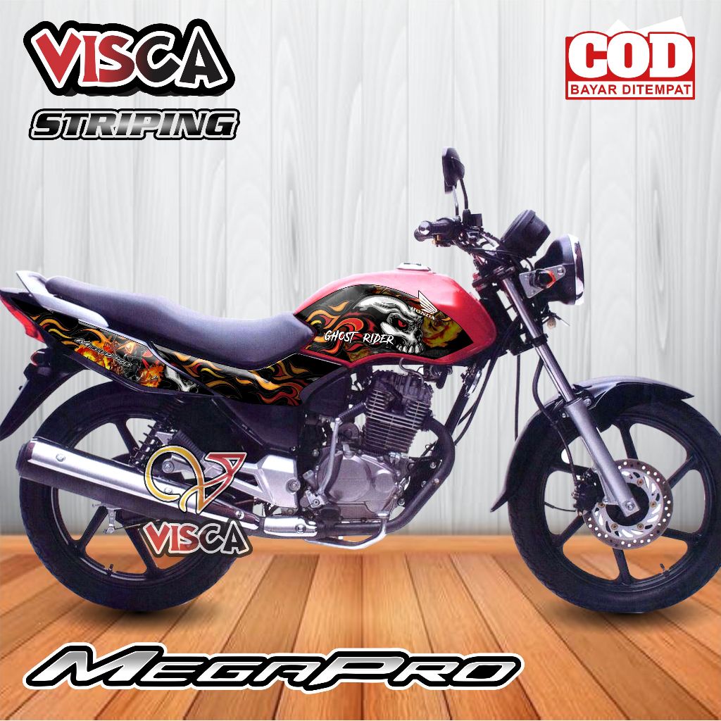 Jual Stiker Striping Mega Pro Primus Variasi GHOST RIDER | Shopee Indonesia