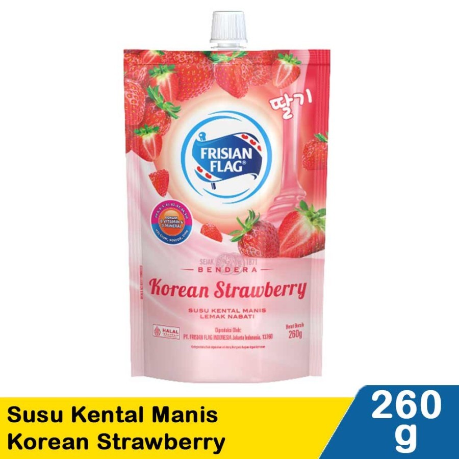 Jual Frisian Flag Bendera SKM Korean Strawberry Pouch 260gr | Shopee ...