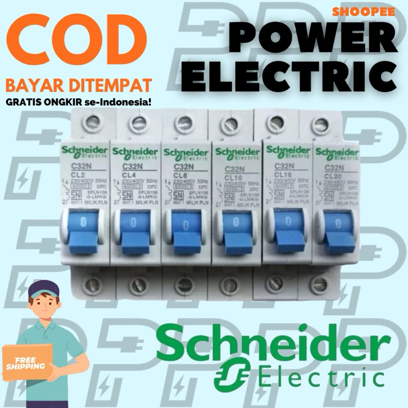 Jual MCB SCHNEIDER PLN BIRU PLN 1P 1PHASE 1 PHASE 2A 4A 6A 10A 16A 20A ...