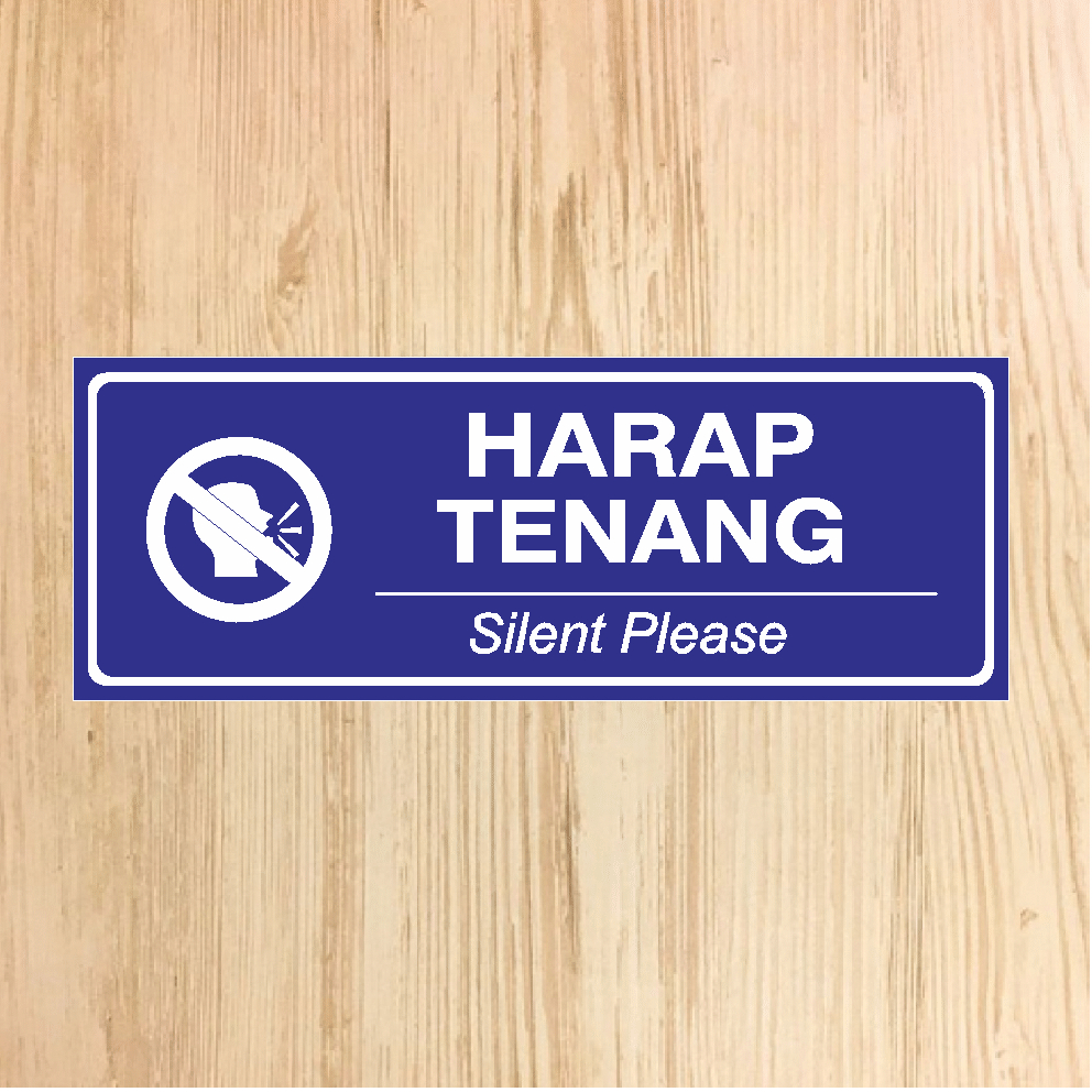 Jual Stiker Harap Tenang | Stiker Nama Ruang Kantor dan Instansi ...