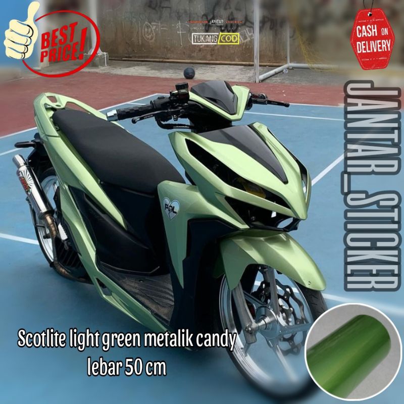 Jual Sticker Scotlite Light Green Metalik Candy Skotlet Motor Candy ...